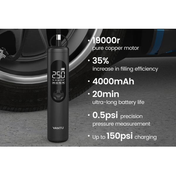 Quality YANTU A23 LCD Display Wireless Portable Car Air Compressor for Electric Tyre for sale