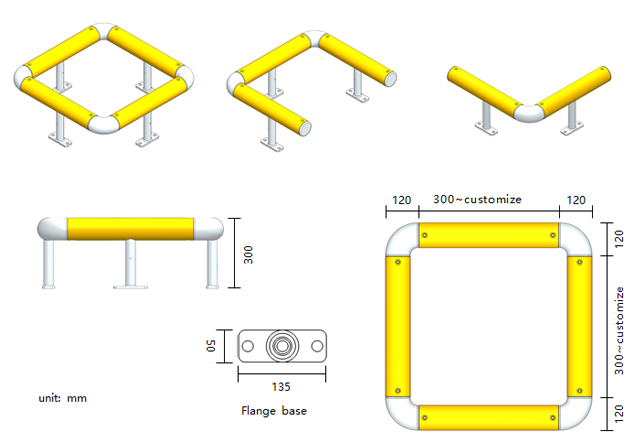 SA-1 Building Post Safety Barrier Warehouse flexible anti-collision system   FS-2023A