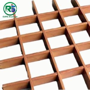 Quality Aluminum Suspended Metal Ceiling 0.65mm Square Grille Tube Sound Absorption for sale