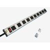 china 10 Way Outlets Multi Outlet Power Strip with Surge Protector / Circuit Breaker