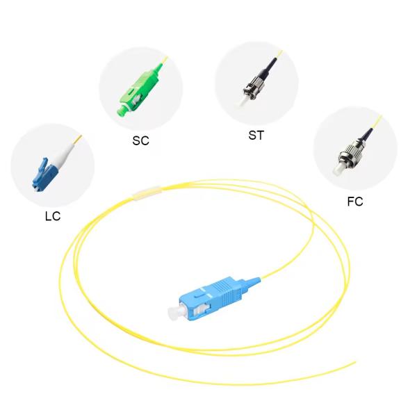 Quality 0.9mm 1/1.5 Meter FTTH Sc-upcyellow SC/APC Sinle Core Sm G.652d Core Sc Fiber for sale