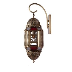 Quality Garden Waterproof Vintage Copper Wall Light With Colored Shade for sale