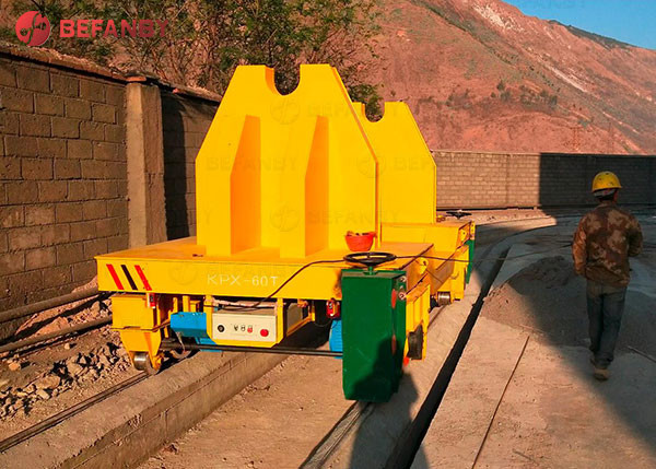 Quality Hot Metal Ladle Transfer 10 Ton Trolley Flatbed On Rail for sale
