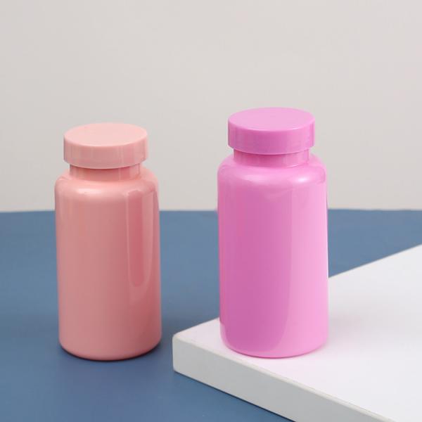 Quality Vitamin Capsule Pill Plastic Bottle Packaging 150Ml Red Pink Empty Supplement for sale