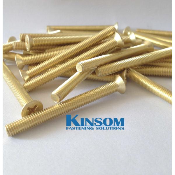 Quality Countersuck CSK flat head screws machine thread copper golden coating special for sale