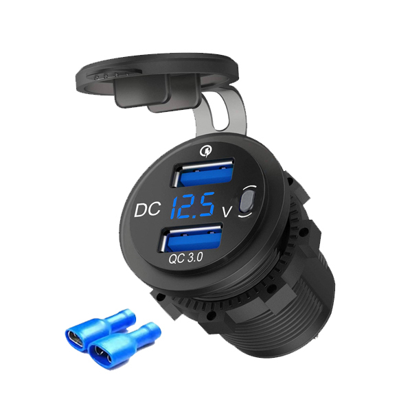 Quality Intelligent QC3.0 18W 12-24V Dual USB Vehicle Charger for bus car truck Easy Operation for sale
