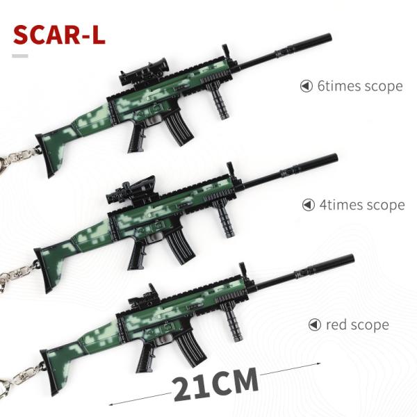 Quality Game Collection Metal Alloy PUGB Scar-L Gun Keychain 23cm for sale