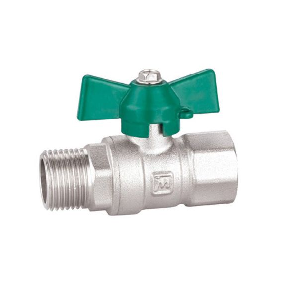 Quality 16bar Brass Threaded Ball Valve , Forged Butterfly Handle Valve for sale