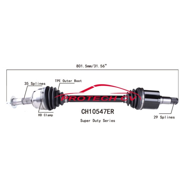 Quality Ram ProMaster 1500 CV Joint Forging OE Steel CV Axle Assembly Heavy Duty Clamp for sale