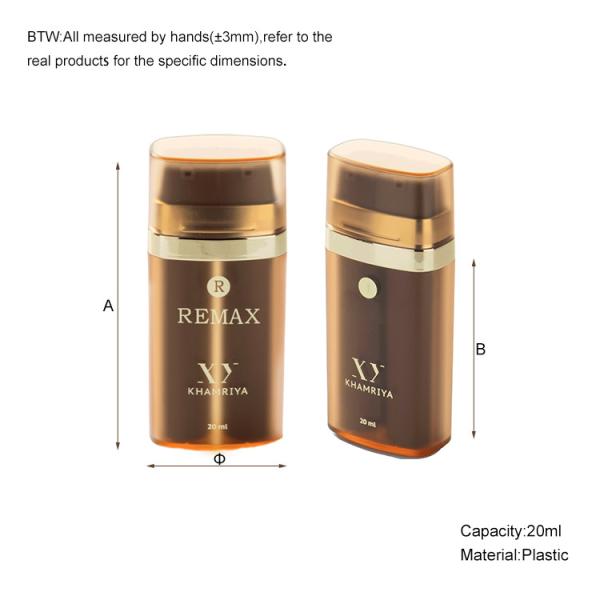 Quality 20ml Plastic Brown Rectangle Frosted With Brown Transparent Lid For Empty for sale