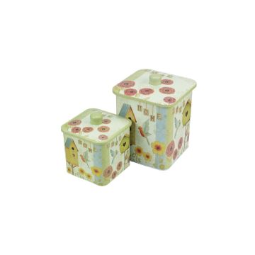 Quality New Flower Pattern Square Matel Tin Box With Fancy Customized Design Decorative for sale
