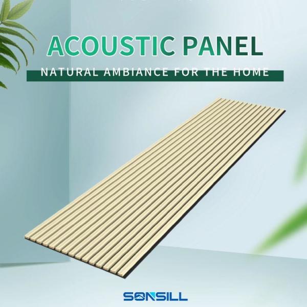 Quality 100% Polyester+MDF With Veneer Acoustic Board Square Shape Soundproofing for sale