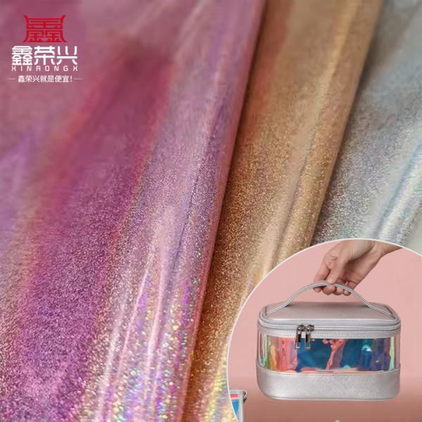 Quality Pu Holographic Leather Little Grain Embossed Synthetic Artificial Faux Shoes for sale