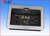 Quality Slip Up Cover Multimedia Desktop Socket , Office Table Cable Cubby for sale