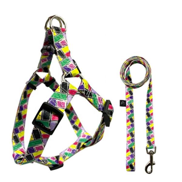 Quality No Pull Dog Harness Set Adjustable Designer Dog Harness Leash Set for sale
