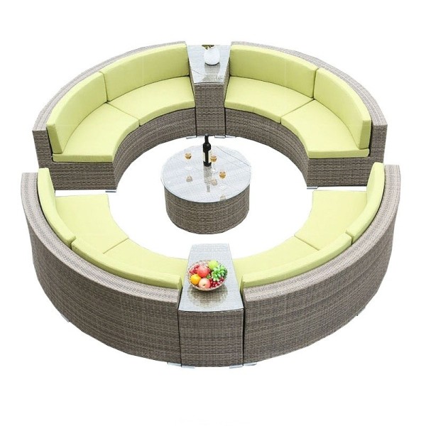 Quality Customized Sizes Rattan Round Day Bed PE Sun Wicker Furniture Outdoor Lying Tent Daybed for sale