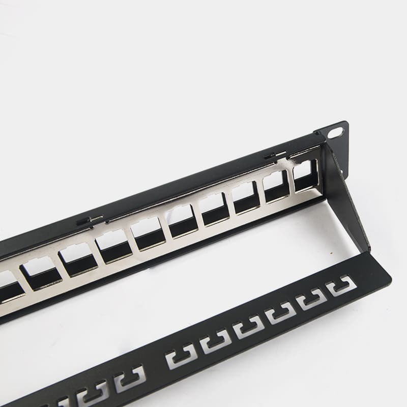 Quality RJ45 Network Patch Panel 24 Port 1U Keystone C5 / C5E C6 With Mangement Bar for sale