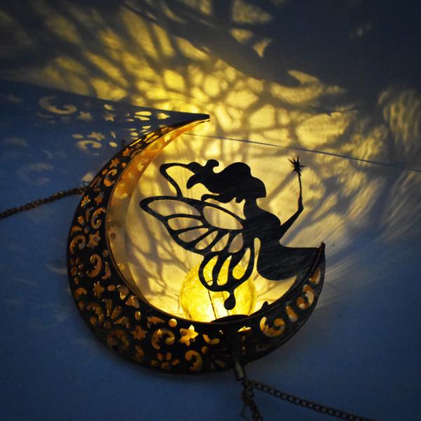 Quality Waterproof Solar Moon Wind Chime Light Iron Sun Lawn Floodlight for Garden Yard for sale