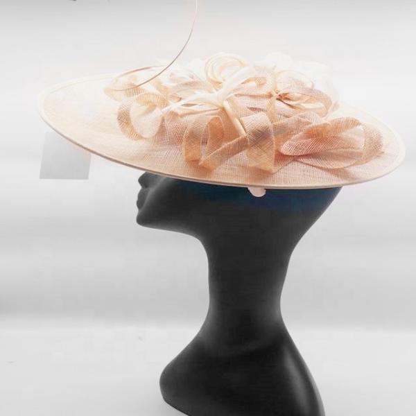 Quality Stylish Sinamay Base and Feather Church Hat for Four Seasons in Dobby Style for sale
