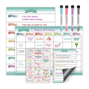 Quality 0.4mm Magnetic Refrigerator Frame Monthly Weekly Planner Calendar Whiteboard for sale