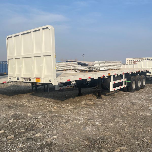 Quality Customizable 3 Axles Flatbed Semi Trailer For Container Transport 13T for sale