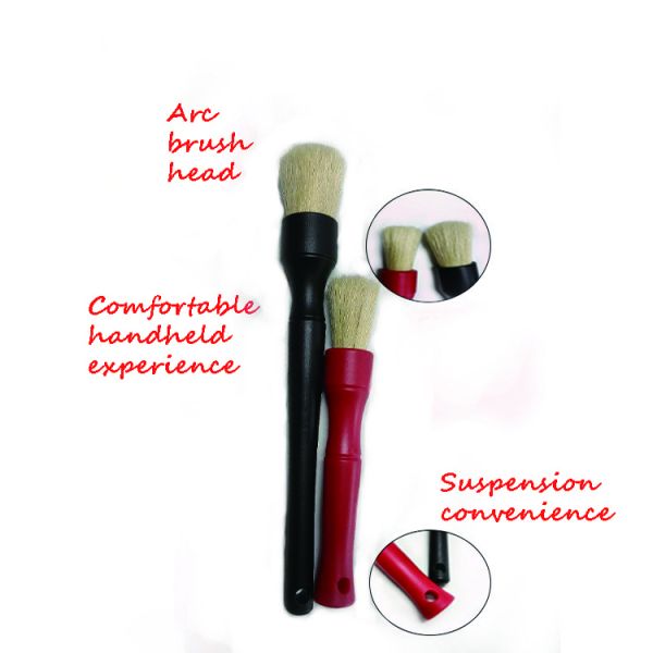 Quality Ultra-Soft Natural Boar Bristle Car Interior Detailing Cleaning Brush for sale