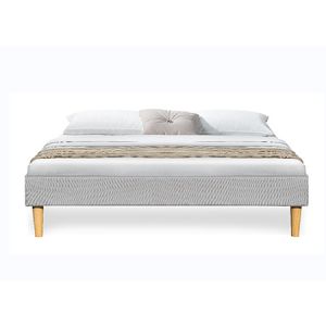 Quality Light Gray Linen Soft Upholstered Bed Frame Without Headboard for sale