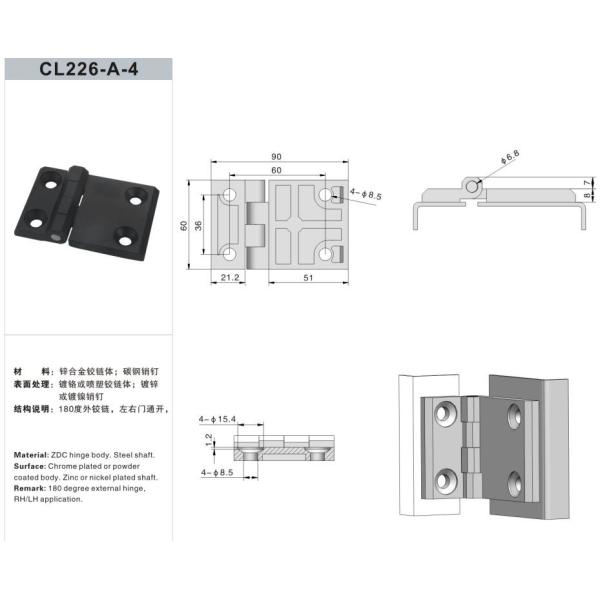Quality Electrical Panel Zinc Alloy Hinges for sale