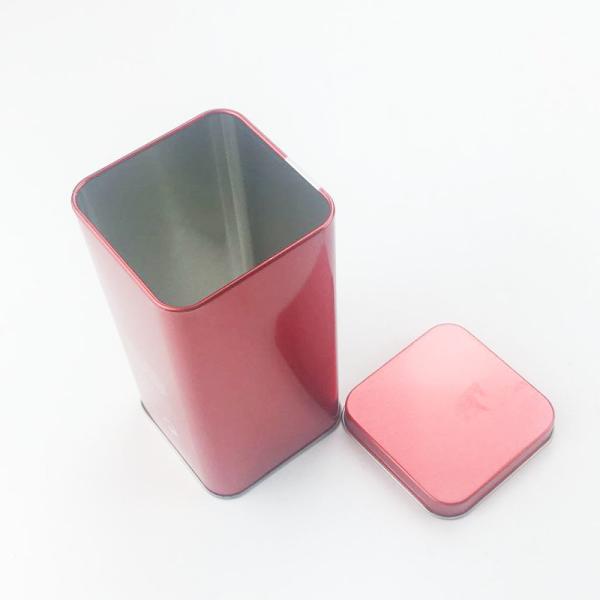 Quality 50G Tea Portable Black Gold Red Color Airtight Small Square Tin Box for sale