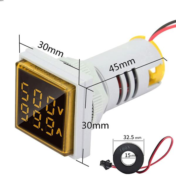 Quality Square LED Digital Voltmeter And Ammeter 110V 220V Voltage Current for sale