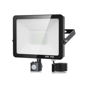 Quality Outdoor 4500K PIR LED Flood Light 5000 Lumens IP66 Weatherproof for sale