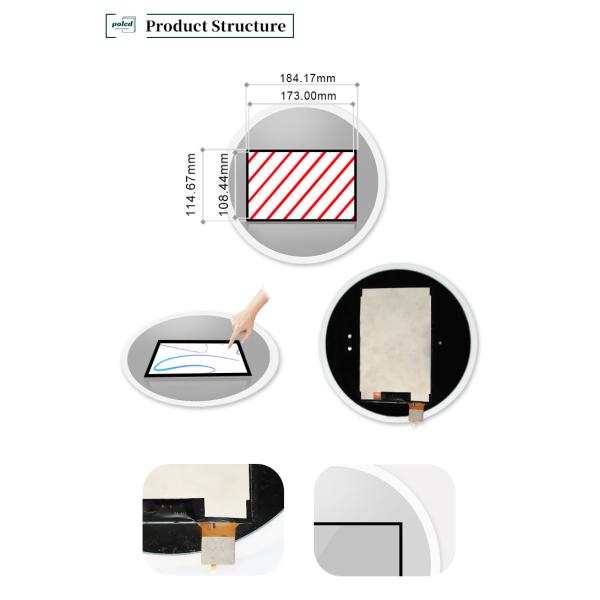 Quality Polcd 8 inch Multitouch Mirror Glass Display Industrial Customized Capacitive for sale