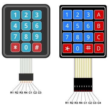 Quality Custom 4x3 Array 12 Keys Matrix Membrane Switches Keypads With Embossed Metal for sale