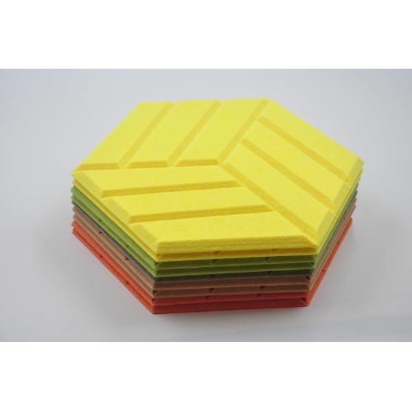 Quality Self Adhesive Hexagon Acoustic Panel Beveled High Density PET Polyester Acoustic Panel for sale