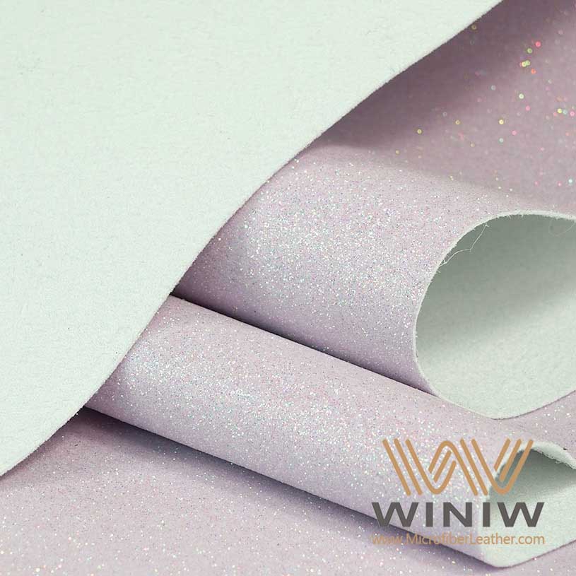 0.8mm Thickness Waterproof Embossed Glitter for Bags Vegan Lather