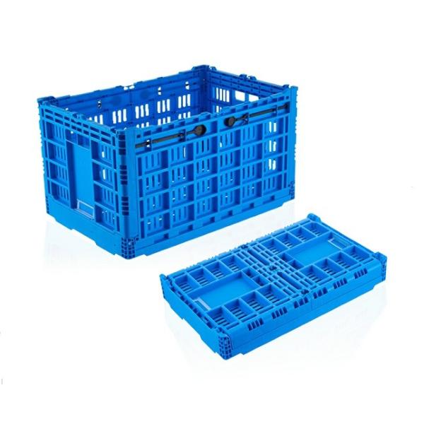 Quality Blue Collapsible Stackable Crates Vegetable Transporation Storage for sale