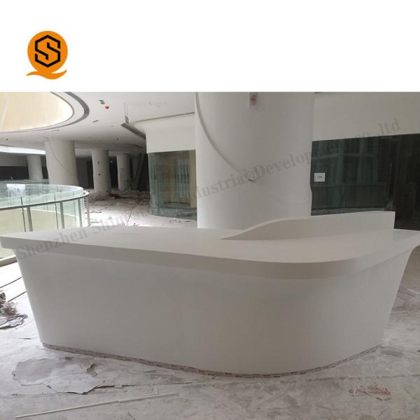 Quality Solid Surface Curved Salon Reception Desk for sale