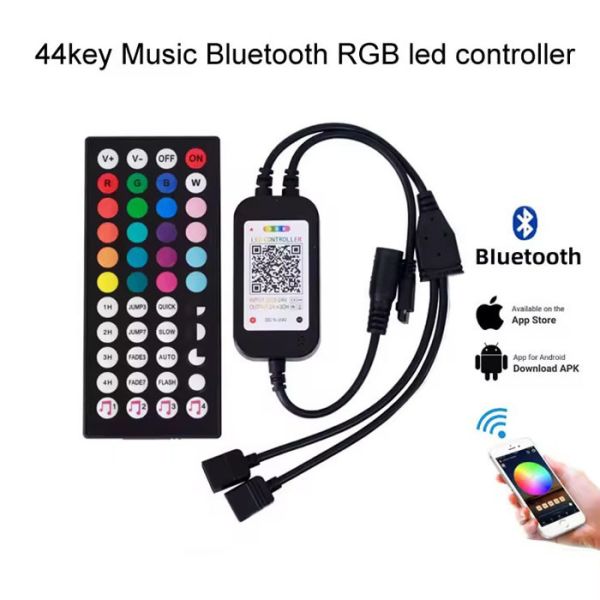 Quality 4Pin Rgb Light Strip Controller Intelligent Bluetooth Music 44key Remote Control for sale