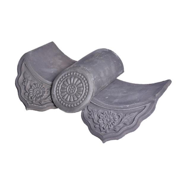 Quality Eaves Japanese Ceramic Roof Tiles Traditional Clay Tiles Temple Garden for sale