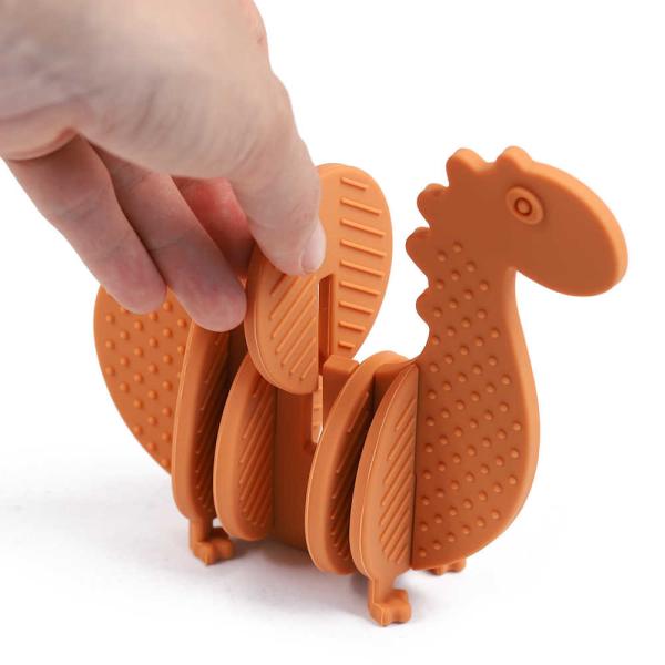 Quality 6PCS Baby Silicone Toys Building Blocks Dinosaur CE / EN71 / FDA for sale