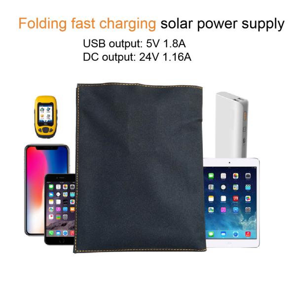 Quality Camping 28W 24W Small Portable Waterproof Folding Solar Panel 5V Outdoor for sale
