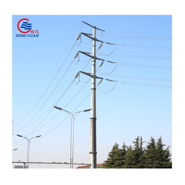 Quality 14m Steel Utility Pole Power Transmission , Galvanized Tubular Steel Pole for sale