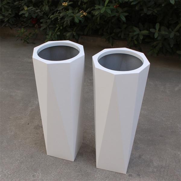 Quality Unbreakable Metal Flower Planter Floor Standing White Galvanized Planter for sale