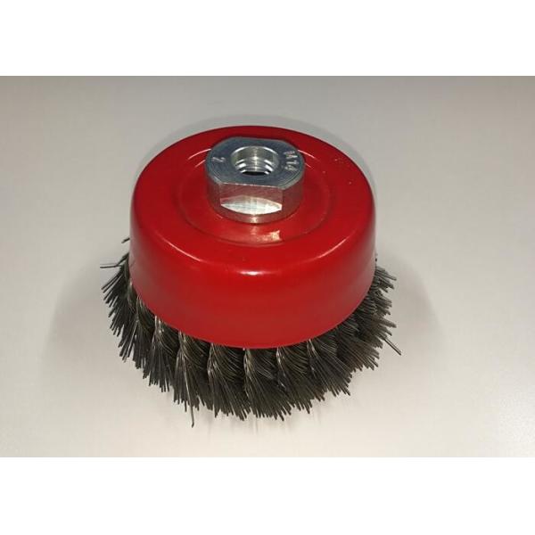 Quality 4 Inch OD Durable Knotted Wire Cup Brush 30mm Wire Length With Semi Twisted for sale
