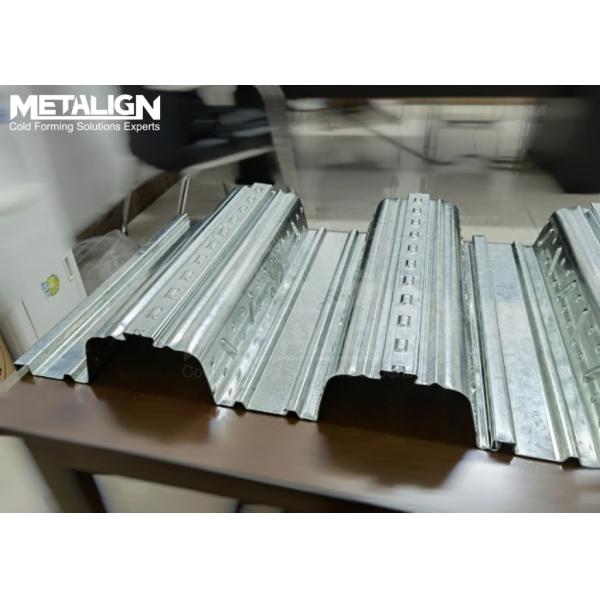 Quality Adjustable Metal Floor Deck Roll Forming Machine With Embossing And Waste Edge for sale