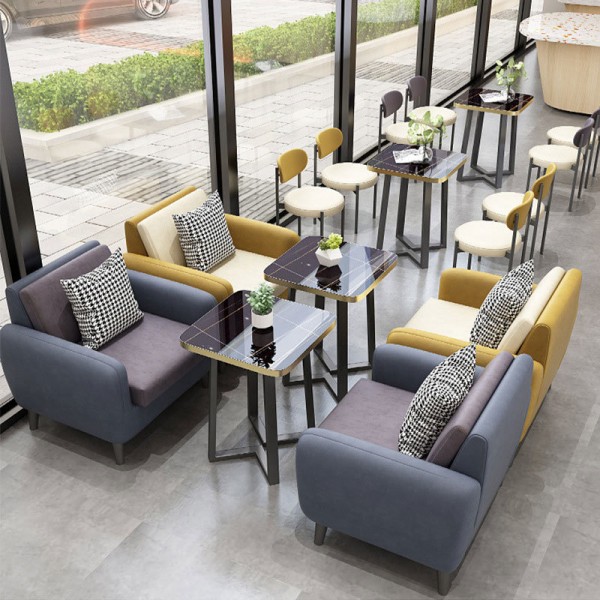 Quality Modern Style Themed Restaurant Cafe Sofa High-Quality Board Commercial Furniture Tables And Chairs Sets for sale