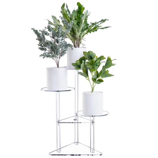 Quality Easy Assemble Lucite Acrylic Plant Stand , Acrylic Flower Display Stand Shelf for sale