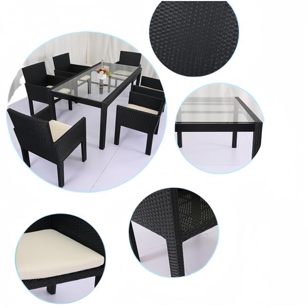 Quality 7 PCS Woven Dining Table Chairs Patio Conversation Leisure Rattan Sofa Set for sale