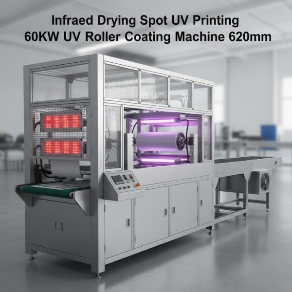Quality Infrared Drying Spot Uv Printing Machine , 60KW Uv Roller Coating Machine 620mm for sale