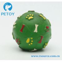 Quality Bone and paw printing Latex squeaky dog ball toy for sale
